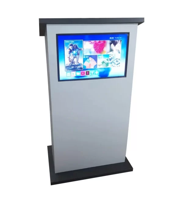 Premium Wooden Podium Stand with Display Screen & Android Box – Wooden ...